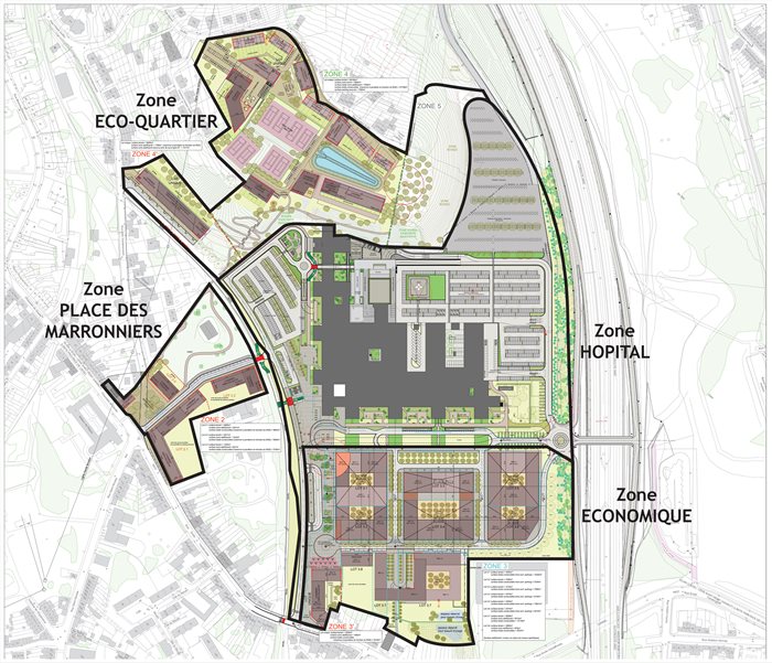 Situation de l'hôpital et aménagement de la zone - Groupe santé CHC